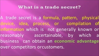Introduction to trade secret | PPTX