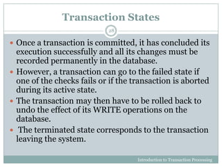 Introduction to transaction processing | PPTX