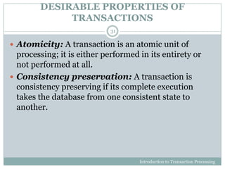Introduction to transaction processing | PPTX