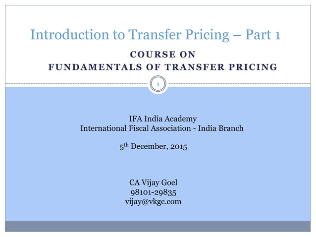 Introduction to transfer pricing | PPTX | Business Accounting & Finance ...