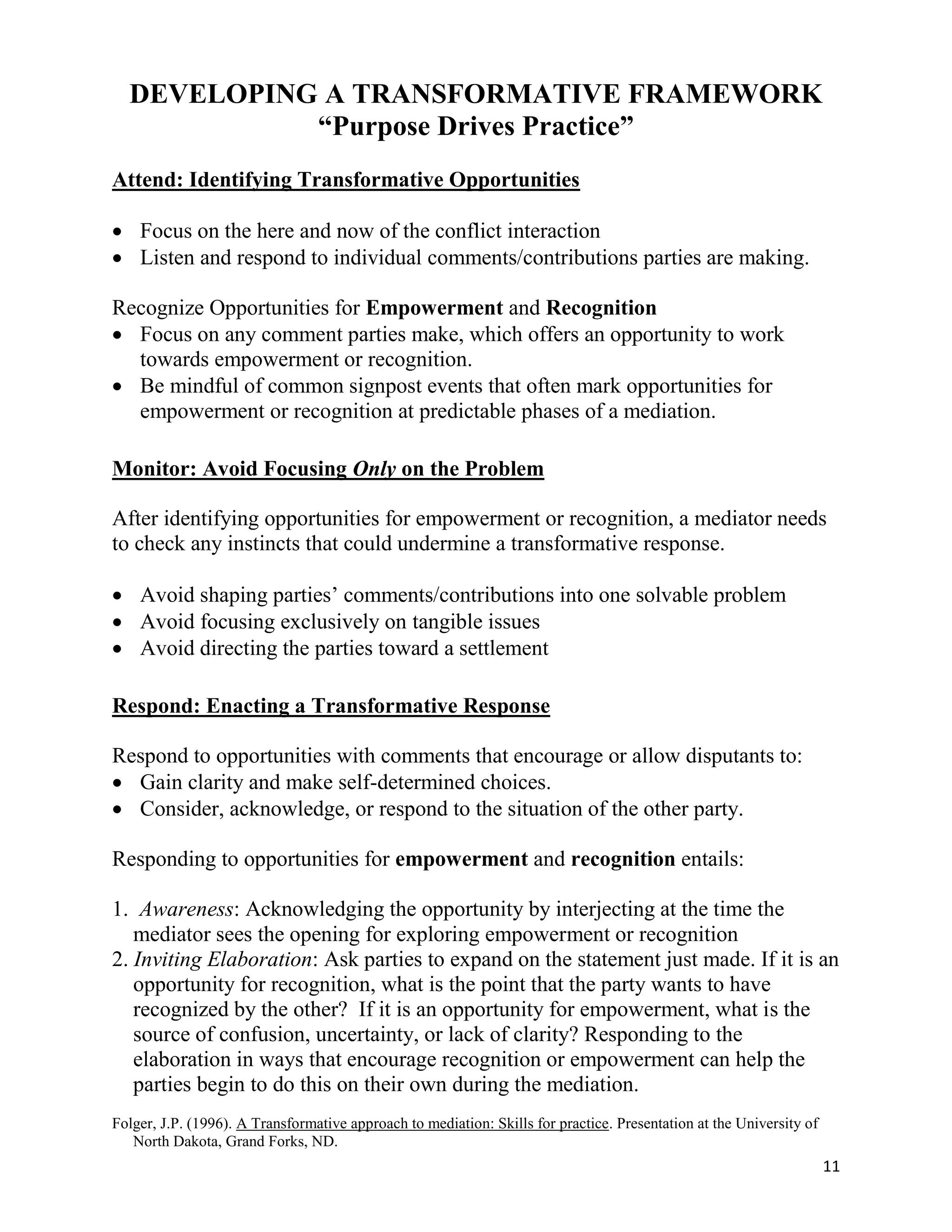 Introduction to transformative mediation | PDF