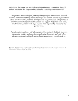 Introduction to transformative mediation | PDF