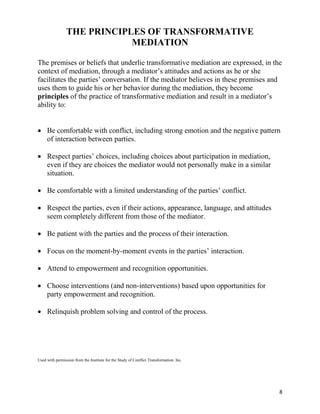 Introduction to transformative mediation | PDF