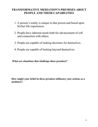 Introduction to transformative mediation | PDF