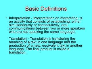Translation vs. Interpretation | PPTX