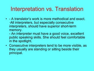 Translation vs. Interpretation | PPTX