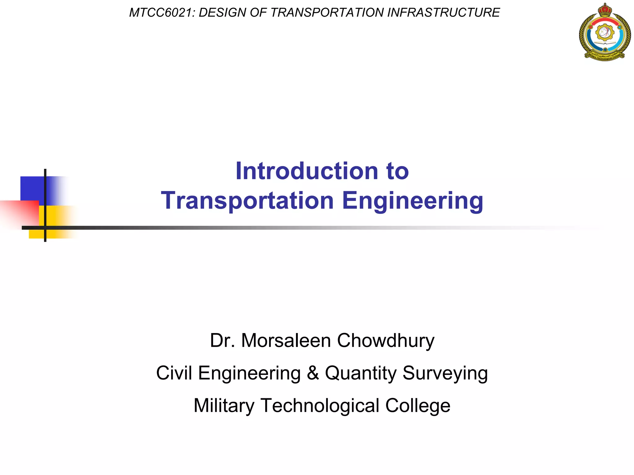 Introduction to transportation engineering | PDF