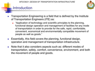 Introduction to transportation engineering | PDF