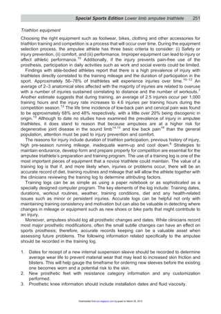 Introduction to triathlon for the lower limb amputee triathlete | PDF ...