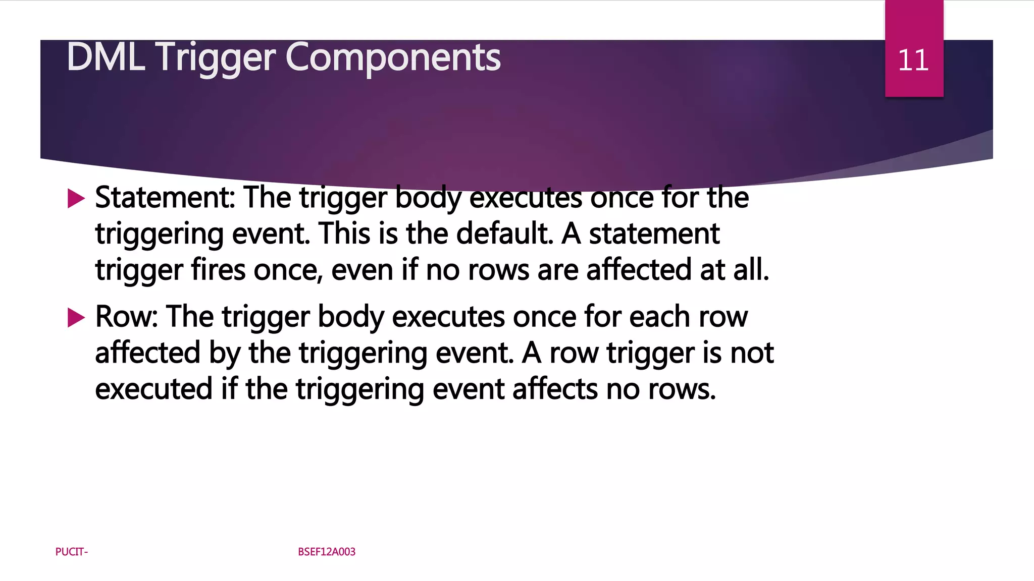 Introduction to triggers | PPT