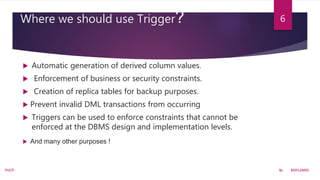 Introduction to triggers | PPT