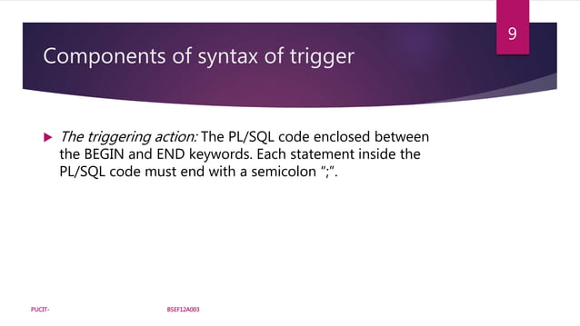 Introduction to triggers | PPT