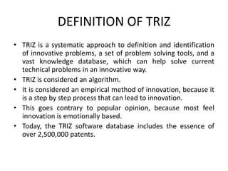 Introduction to TRIZ(TIPS) | PPTX