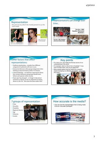 Introduction to tv drama and representation g322 ocr media studies | PDF