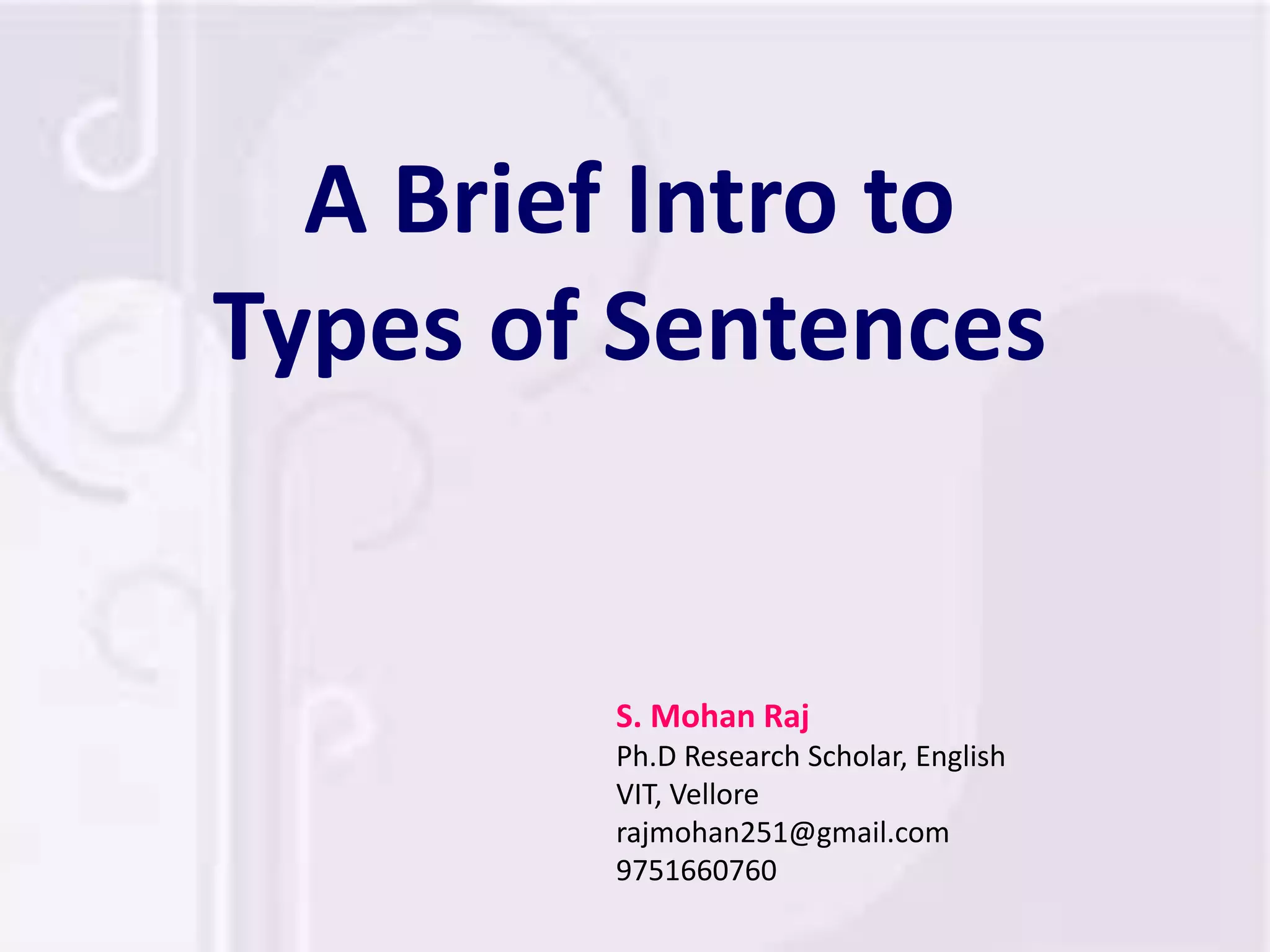 Types of sentences | PPTX