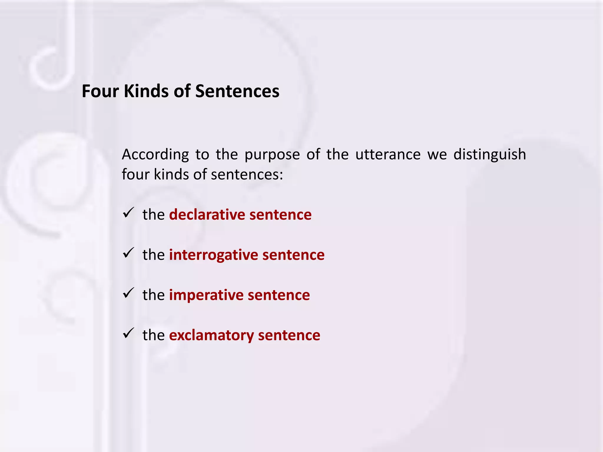 Types of sentences | PPTX