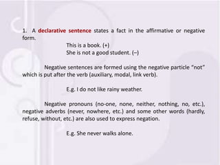 Types of sentences | PPTX