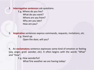 Types of sentences | PPTX