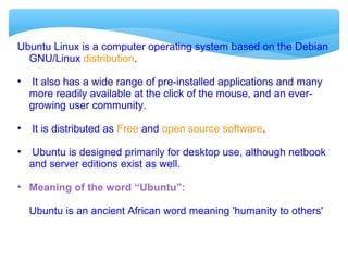 Introduction to Ubantu | PPT