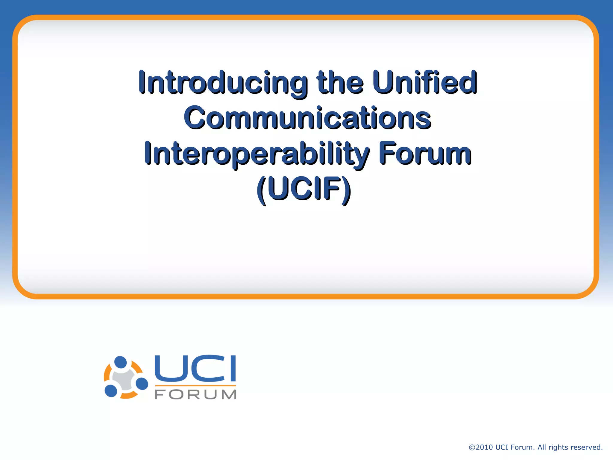 Introduction to UCIF | PPT