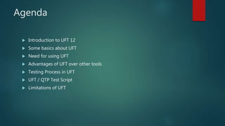 Introduction to Unified Functional Testing 12 (UFT) | PPTX