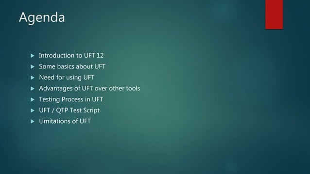 Introduction to Unified Functional Testing 12 (UFT) | PPTX | Computer ...
