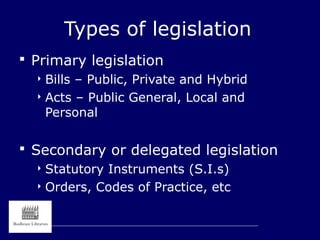 Introduction to uk legislation | PPT