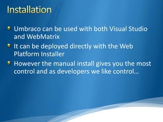 Introduction To Umbraco | PPTX