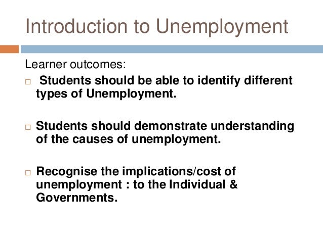 Introduction to unemployment