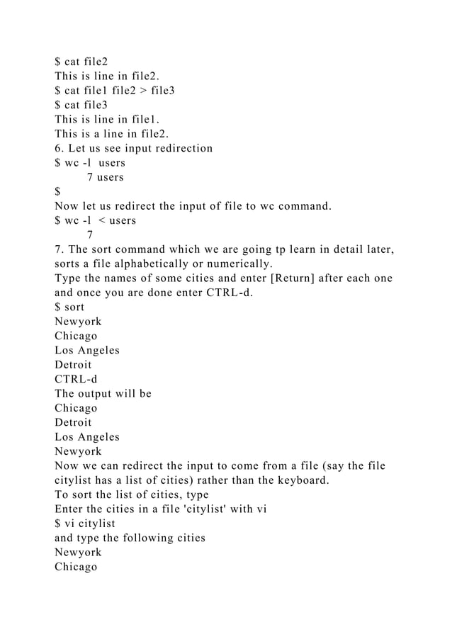 Introduction To Unix Pos420unix Lab Exercise Week 3 Atopicsdocx