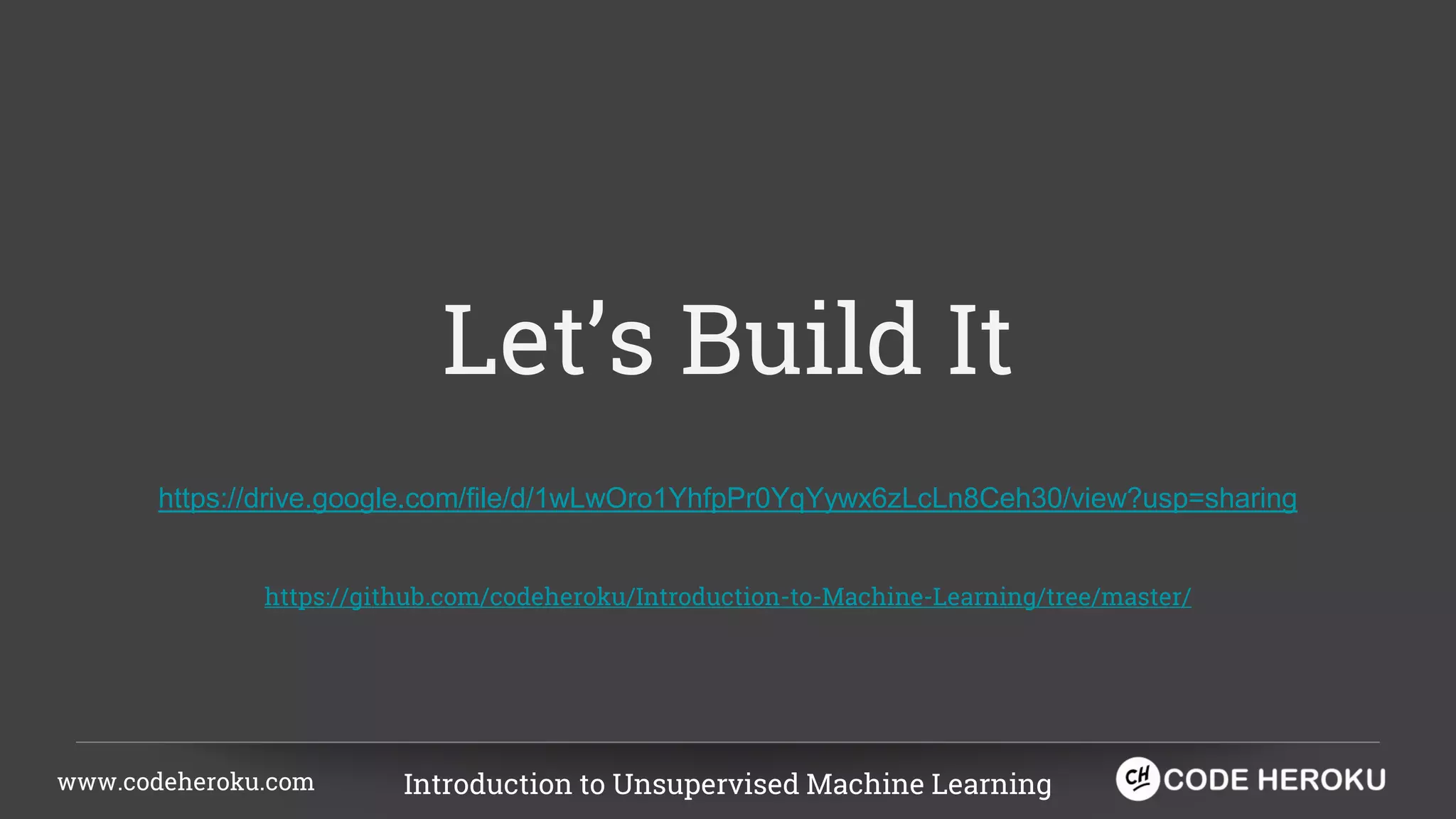Introduction To Unsupervised Learning Code Heroku Ppt