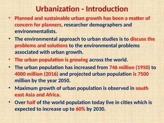 introduction to urbanization and issues .pptx | Science