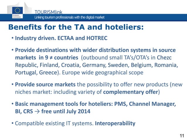 ITH TOURISMlink: European standard B2B distribution tourist sector | PPT