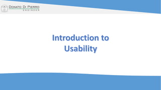 Introduction to usability | PPT