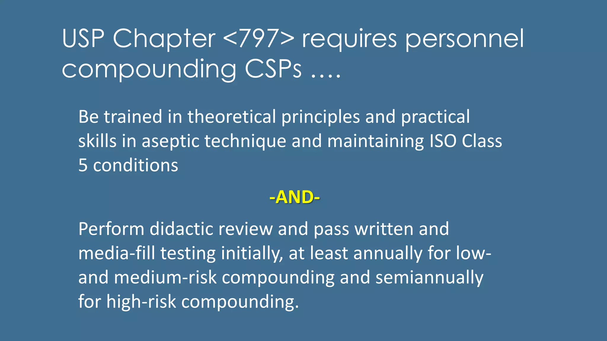 Introduction to USP General Chapter 797 | PPTX