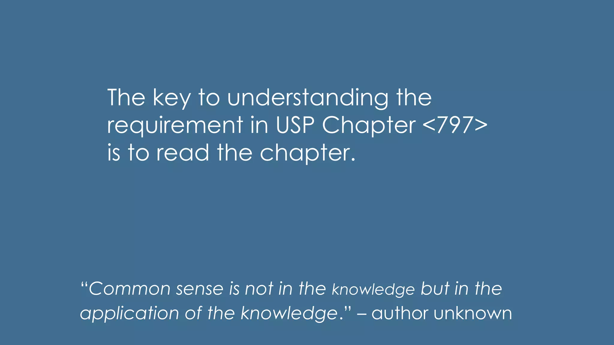 Introduction to USP General Chapter 797 | PPTX