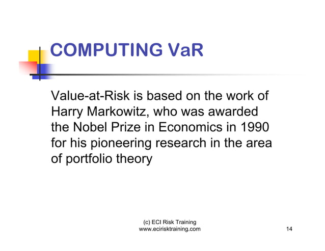 Introduction To Value At Risk | PDF