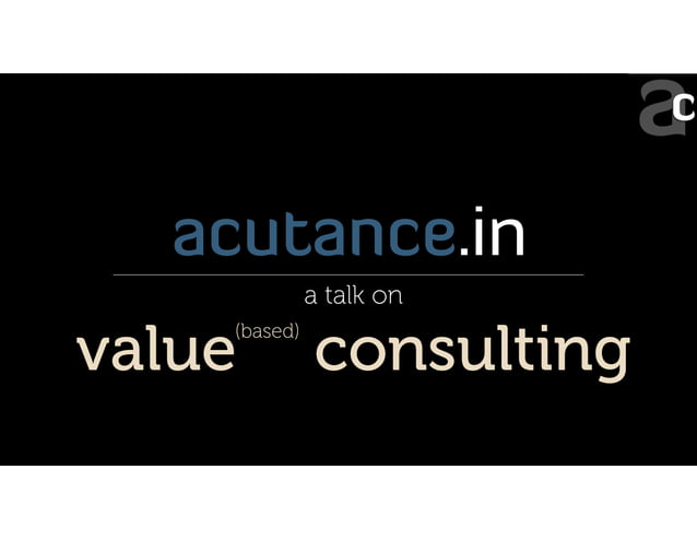 Introduction to Value Consulting | PPT