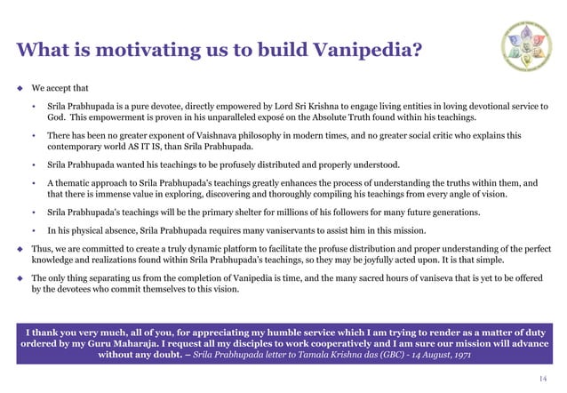 Introduction to Vanipedia | PPT