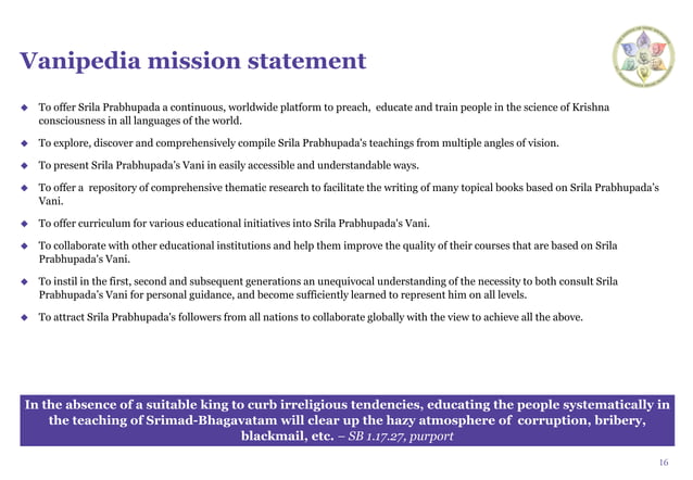 Introduction to Vanipedia | PPT