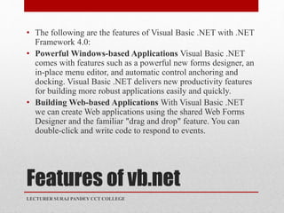 Introduction to vb.net