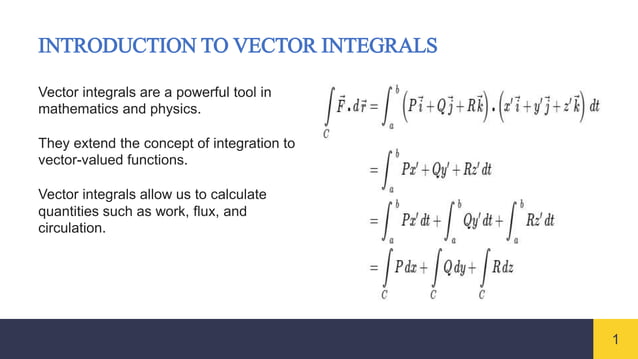 Introduction To Vector Integrals.pptx | Physics | Science