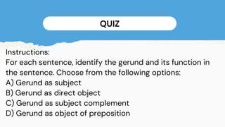 Introduction to Verbals and Types of Verbals Education Presentation in ...