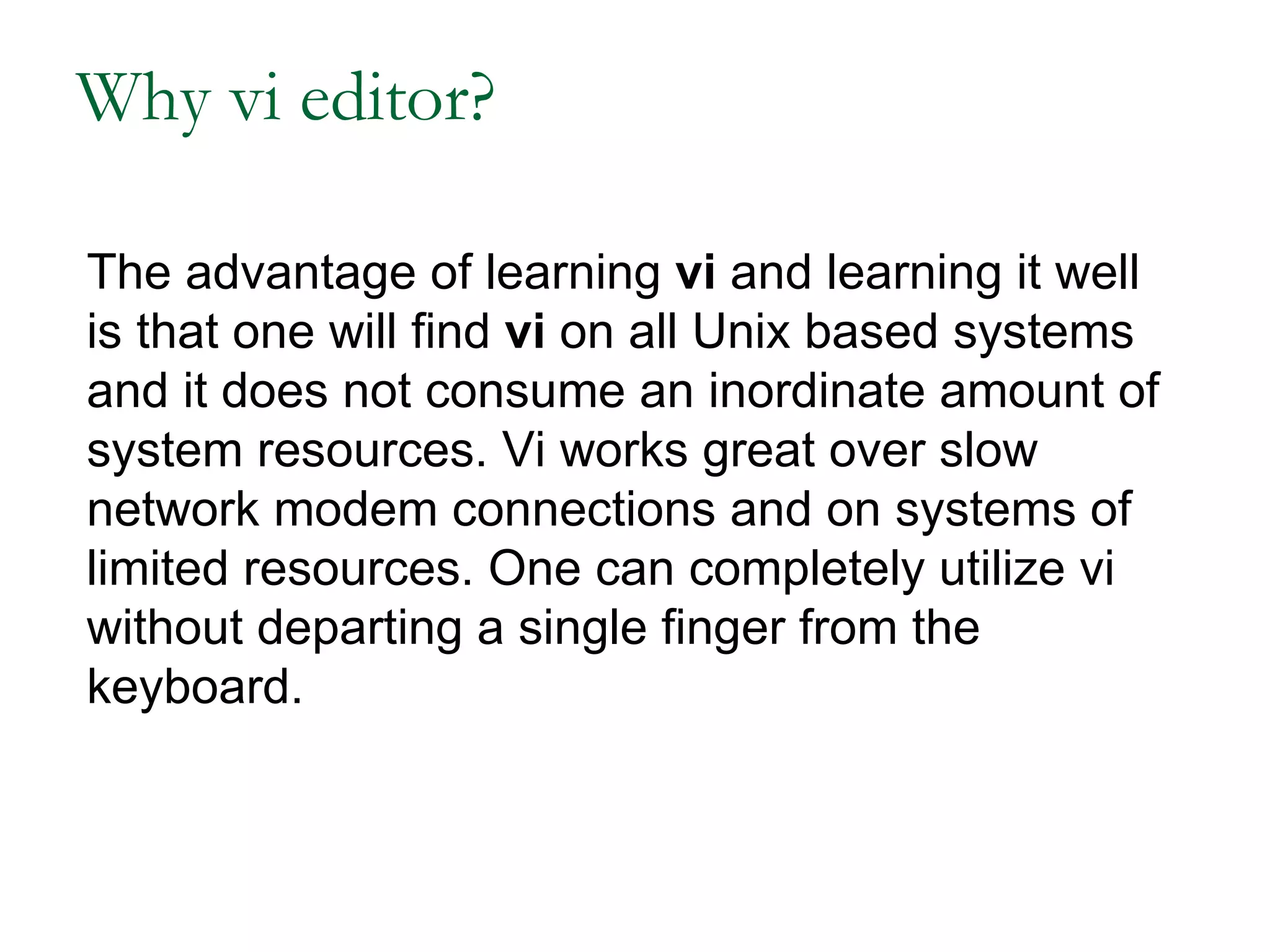 Introduction to vi editor | PPT
