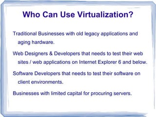 Introduction to virtualization | ODP | Computing | Technology & Computing