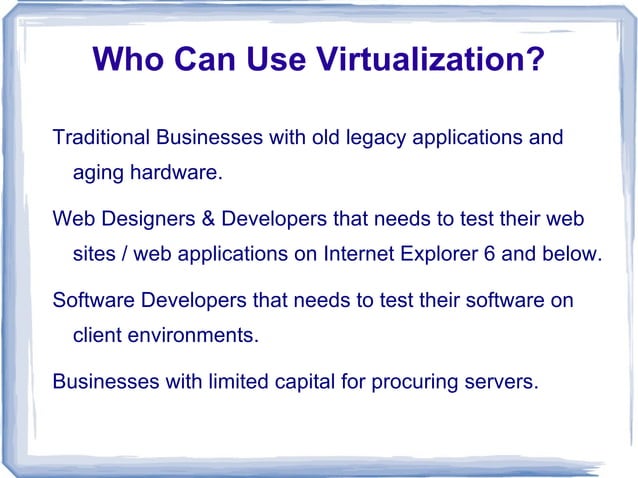 Introduction to virtualization | PPT