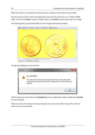 Introduction to vision systems in lab view | PDF