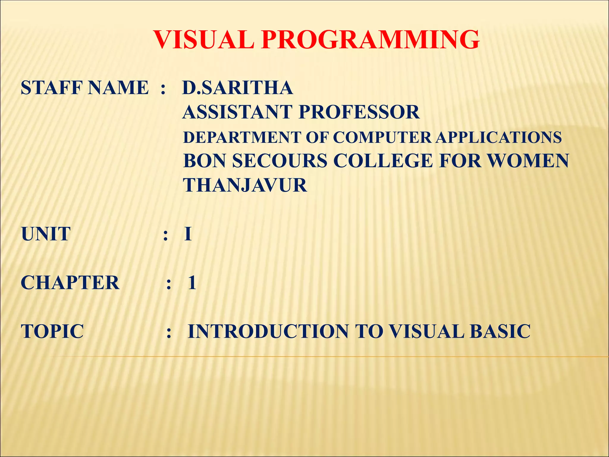 VISUAL PROGRAMMING | PDF