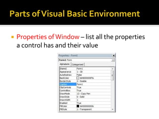 Introduction to visual basic 6 (1) | PPTX
