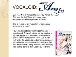 Introduction to vocaloid | PPTX